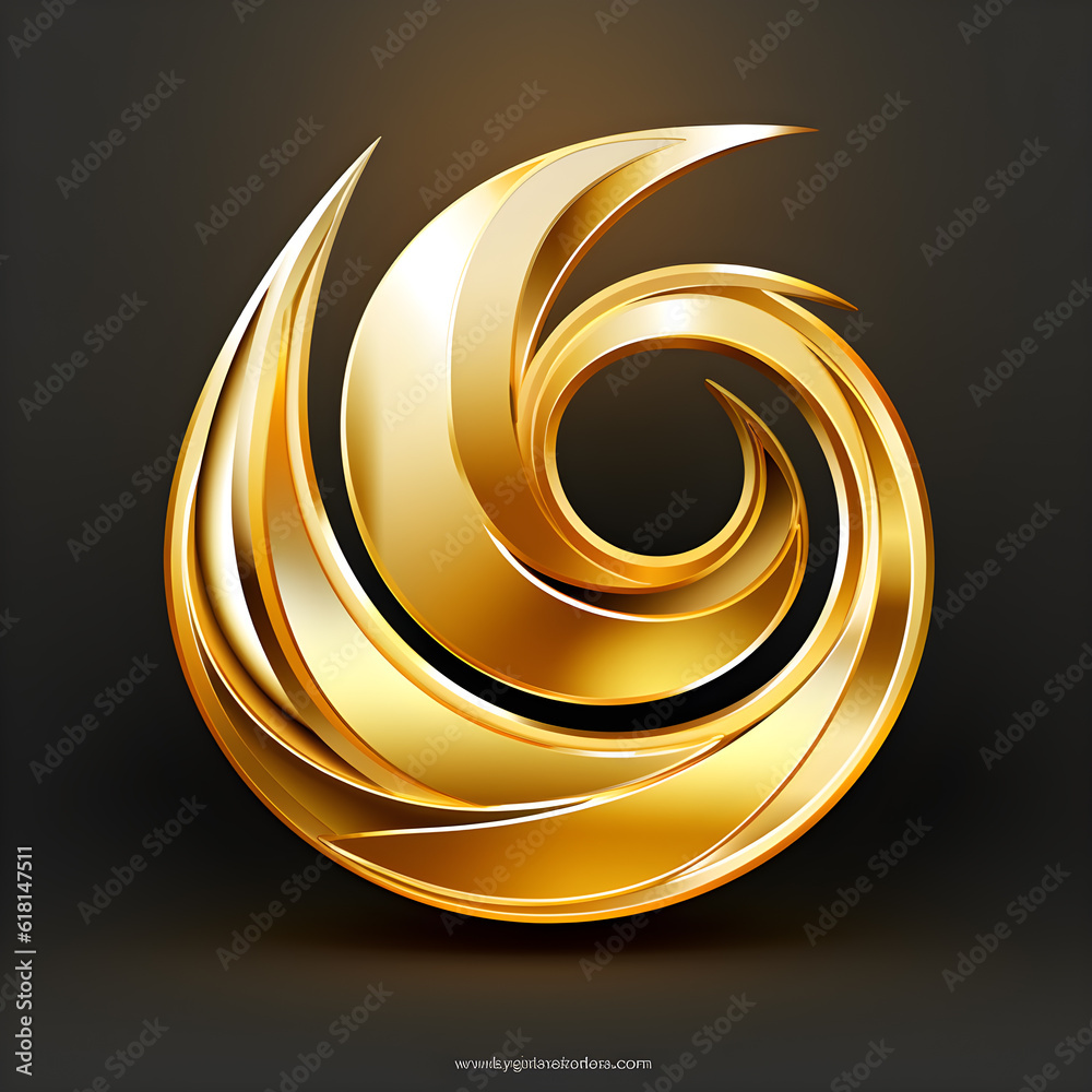 3d logo , 3d gold logo circle design on black background. AI generated ...