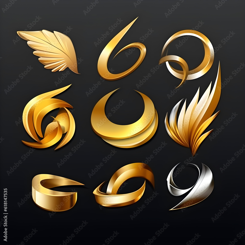 3d logo , 3d gold logo circle design on black background. AI generated ...