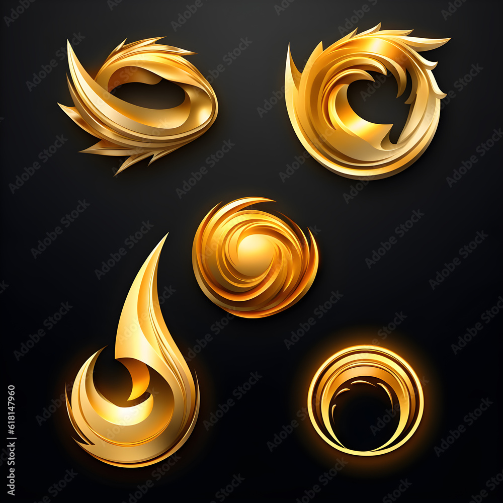 3d logo , 3d gold logo circle design on black background. AI generated ...