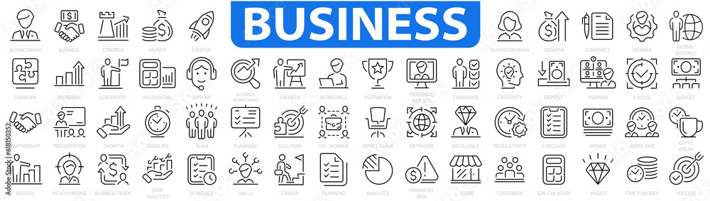Business icon set. Finance icons. Teamwork collection. Team building ...