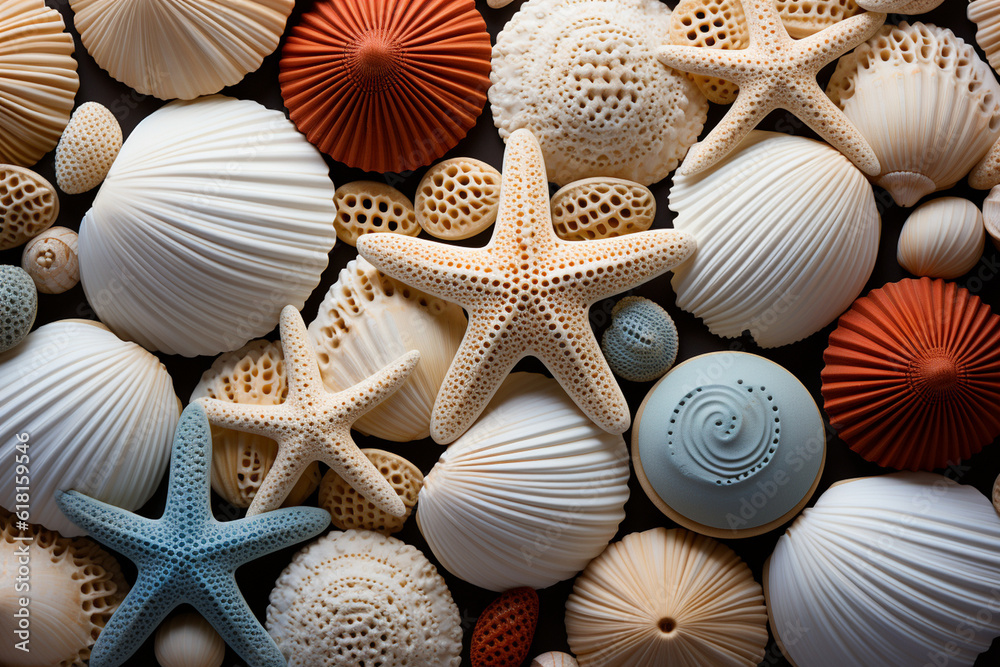Coastal Seashells: A beach-inspired tile background featuring seashells ...