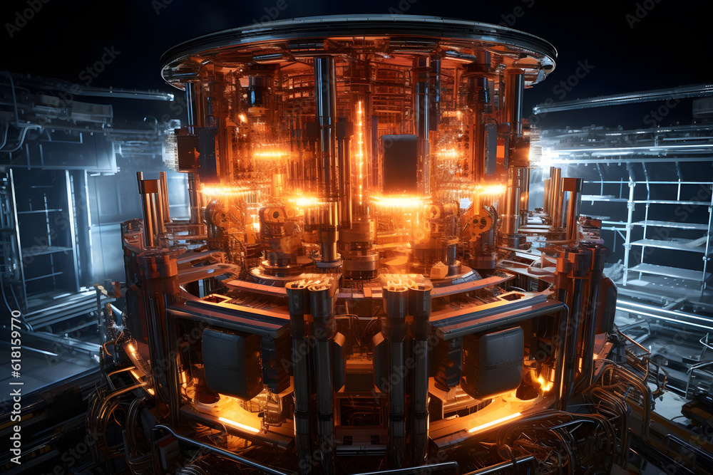 Look inside a nuclear fusion reactor Stock Illustration | Adobe Stock