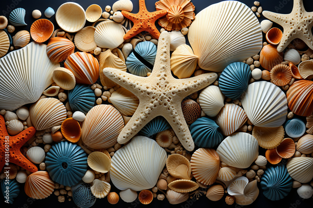 Coastal Seashells: A beach-inspired tile background featuring seashells ...