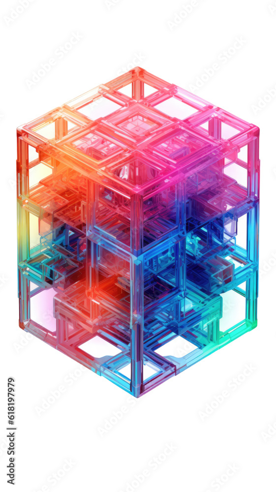 tesseract cube rotating in 4d detailed abstract futuristic texture ...