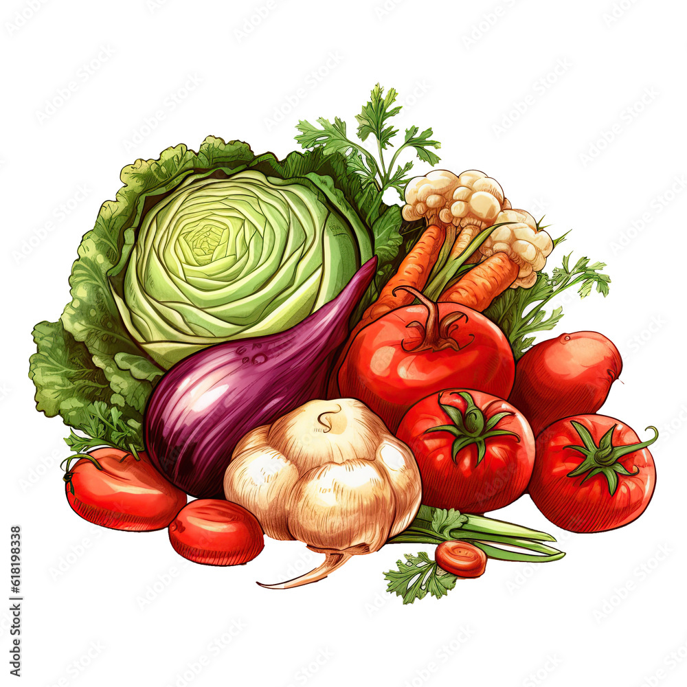 Cartoon vegetable clipart illustration on transparent background ...