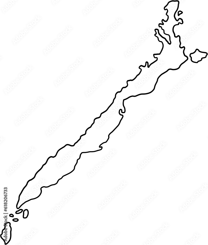doodle freehand drawing of palawan island map. Stock Illustration ...