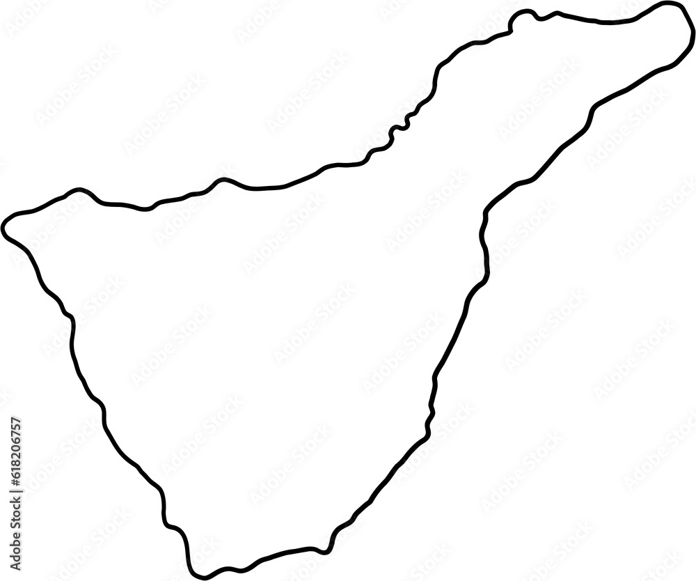 doodle freehand drawing of tenerife island map. Stock Illustration ...