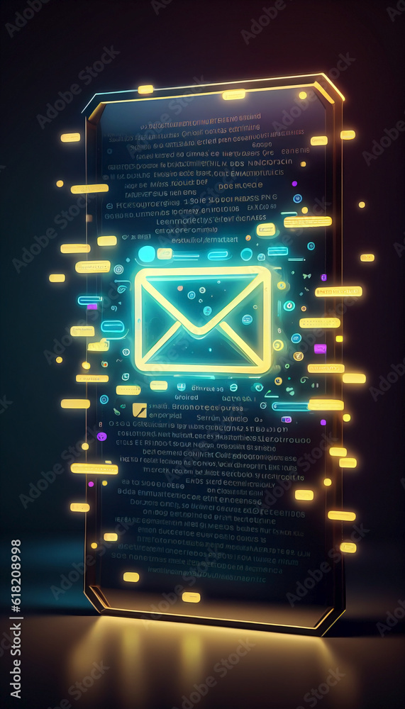 New email notification in the inbox receiving an alert message in ...