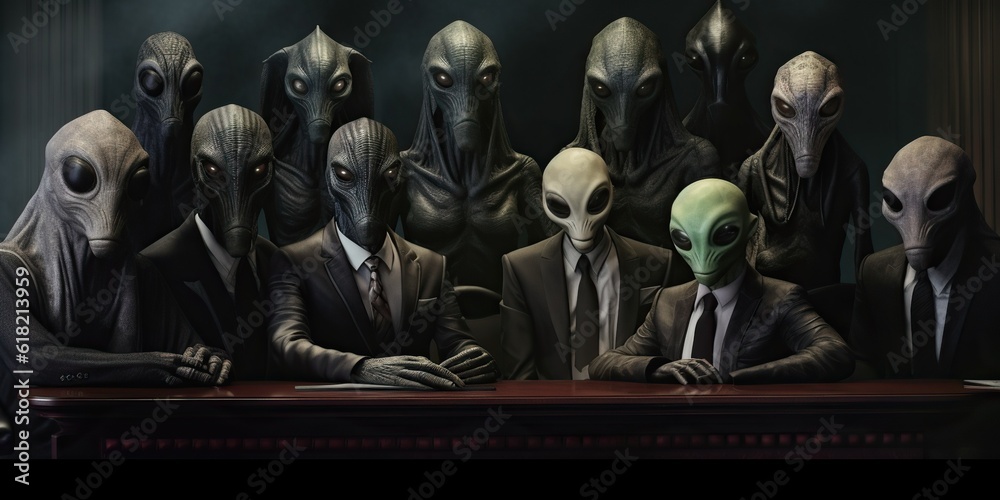 Group of aliens secret world government, concept of Extraterrestrial ...