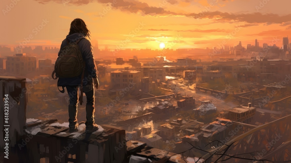 Game art piece that captures a significant moment in the middle of a ...