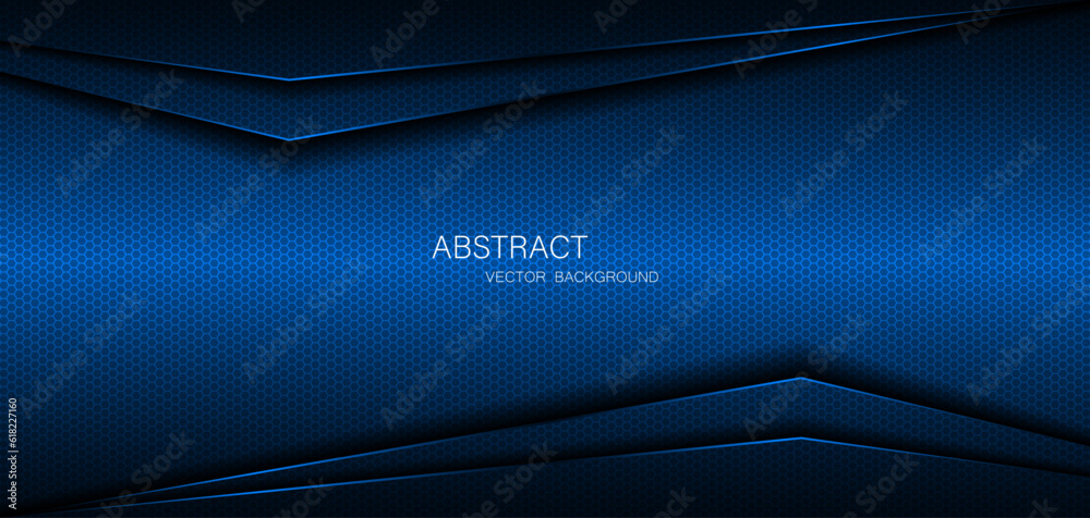 Abstract blue steel mesh background with blue glowing lines with free ...