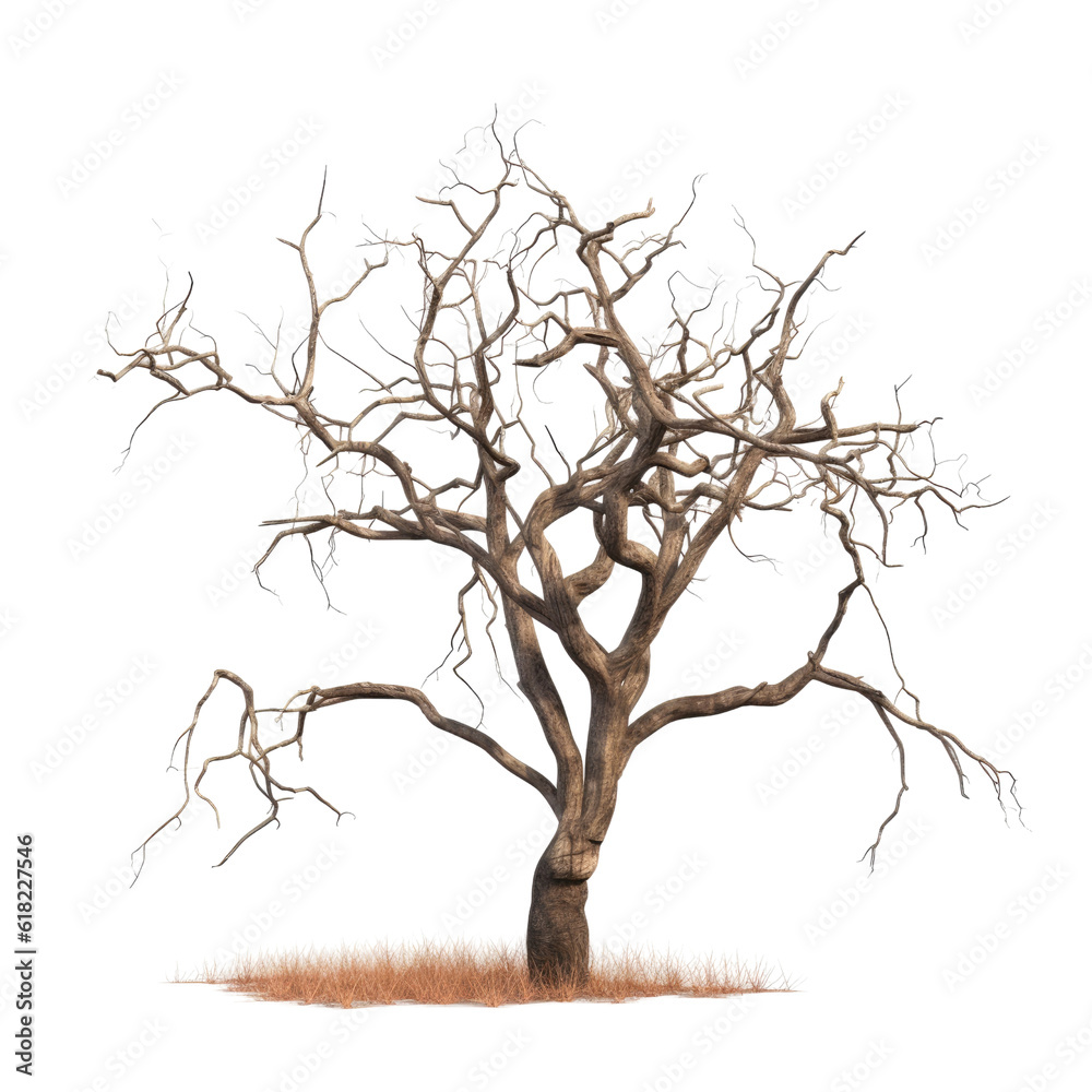 dry tree isolated on transparent background cutout Stock Illustration ...