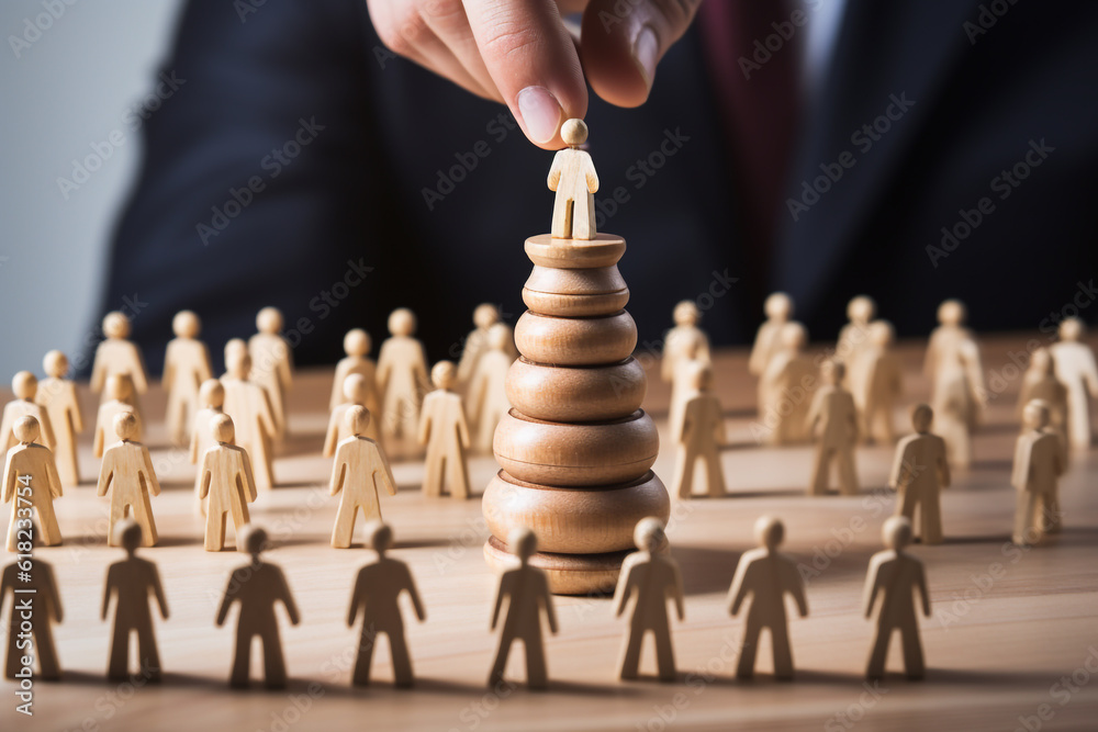 Human resource management and recruitment business concept. One person ...