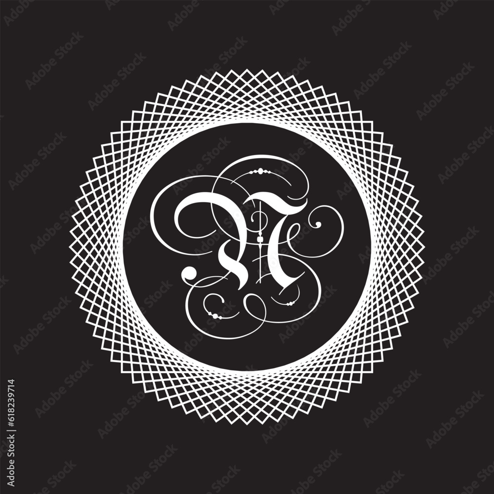 White color all font vector logo design in black background, Stock ...