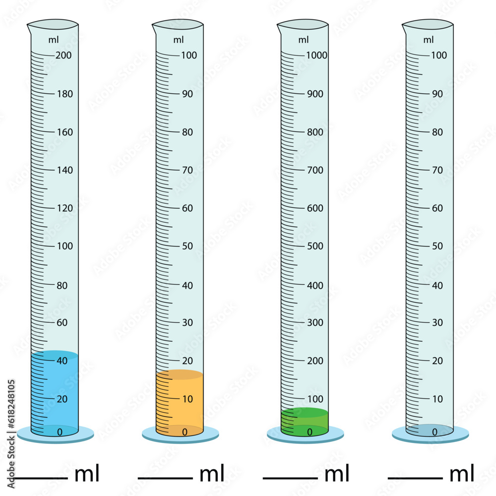 Measuring cylinder. Vector illustration. Cylinder graduated tube vector ...