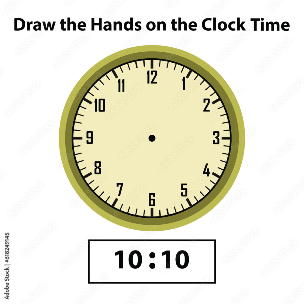 Vetor do Stock: draw hands analog clock 10:10. what are the time ...
