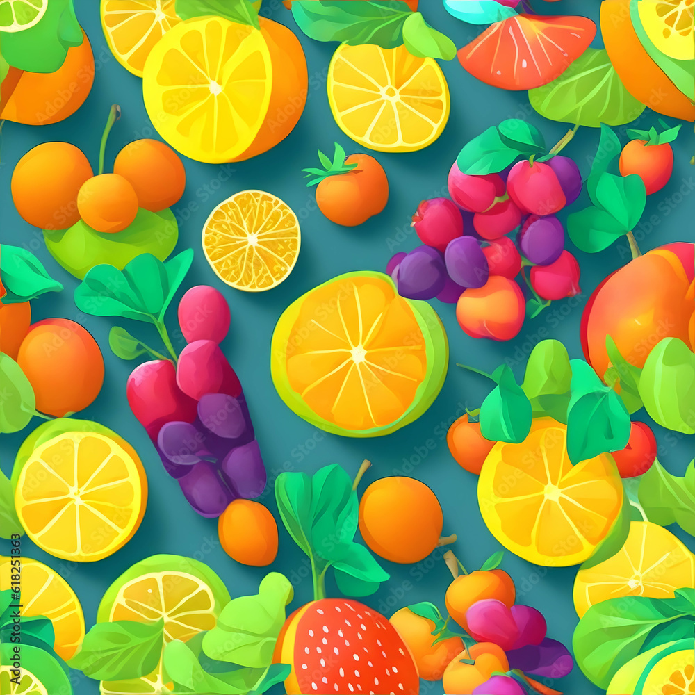 Seamless patterns of fruits, patterns design, fabric art, flat ...