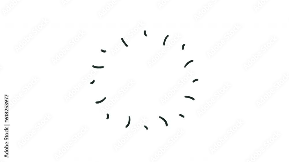 Wavy doodle accent lines in a circle, loopable hand drawn stop motion ...