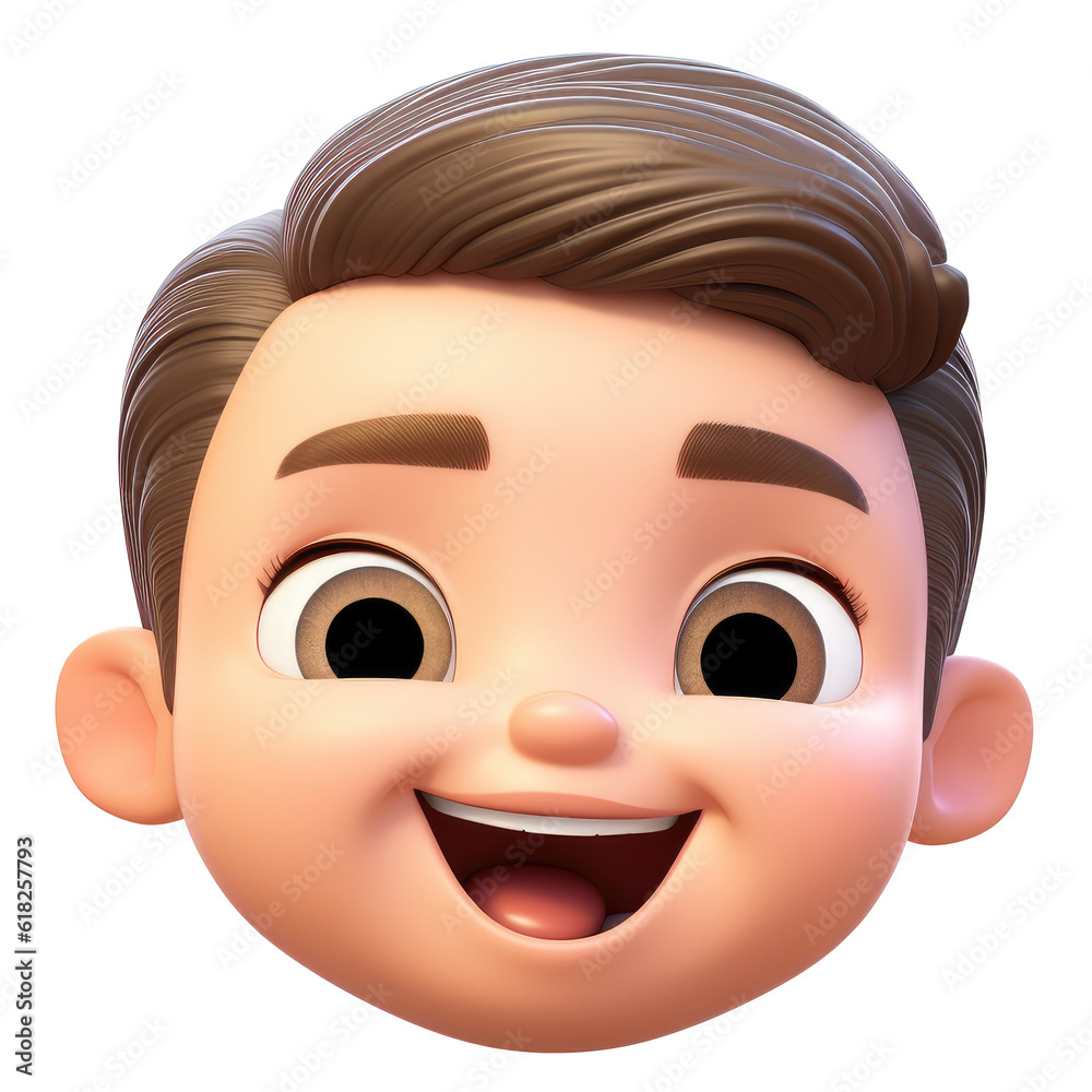 Memoji happy baby boy on transparent background. PNG. Emoji, ai Stock ...