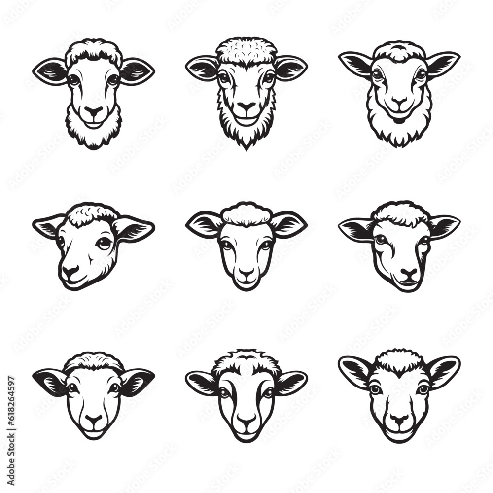 Sheep logo set - Premium design collection - Vector Illustration Stock ...
