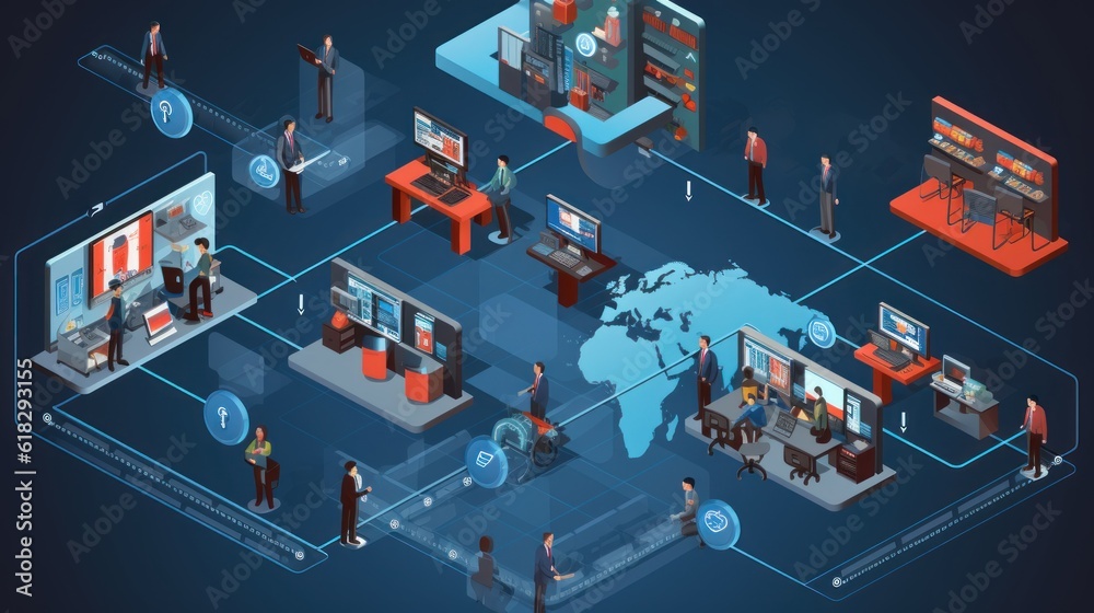 Illustrate a scene depicting robust network security measures, such as ...