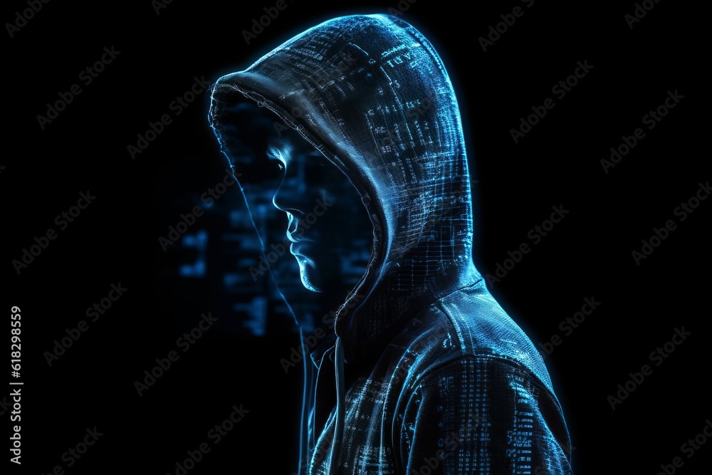 Hacker with hoodie, Intriguing Fusion of Darkness and Technology ...