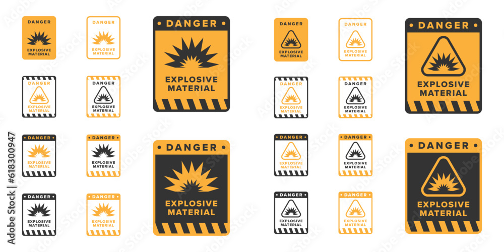 Explosive icon sign design vector, explosives hazard warning icon board ...