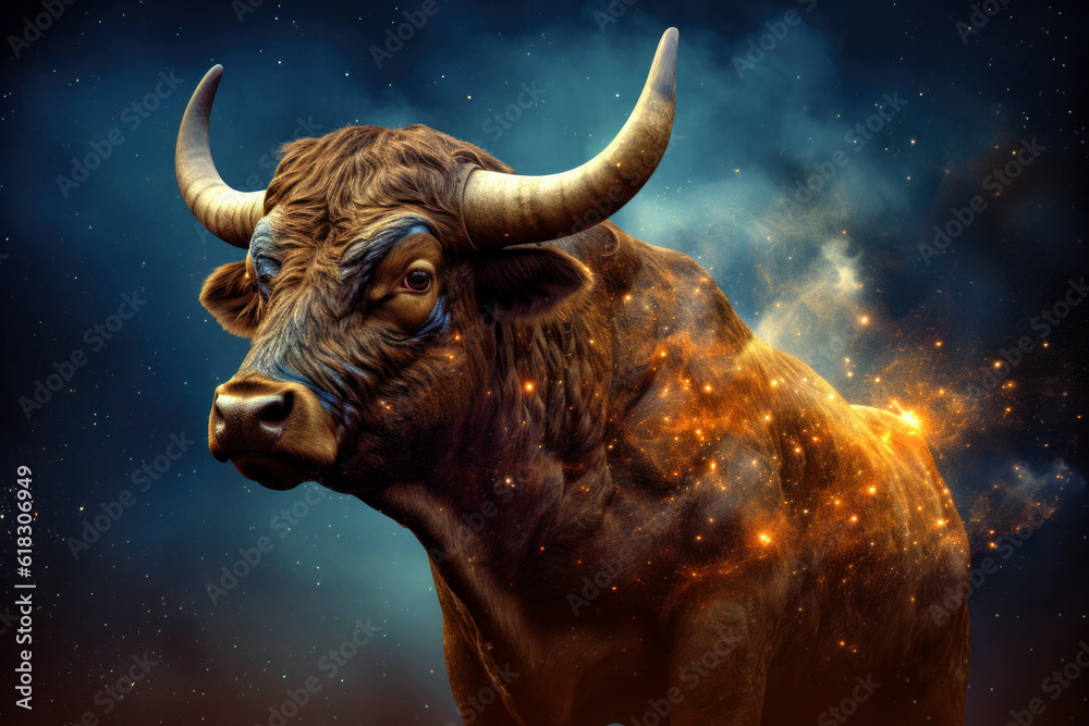 The cosmic bull in the ancient cult of Mithras (generative AI) Stock ...