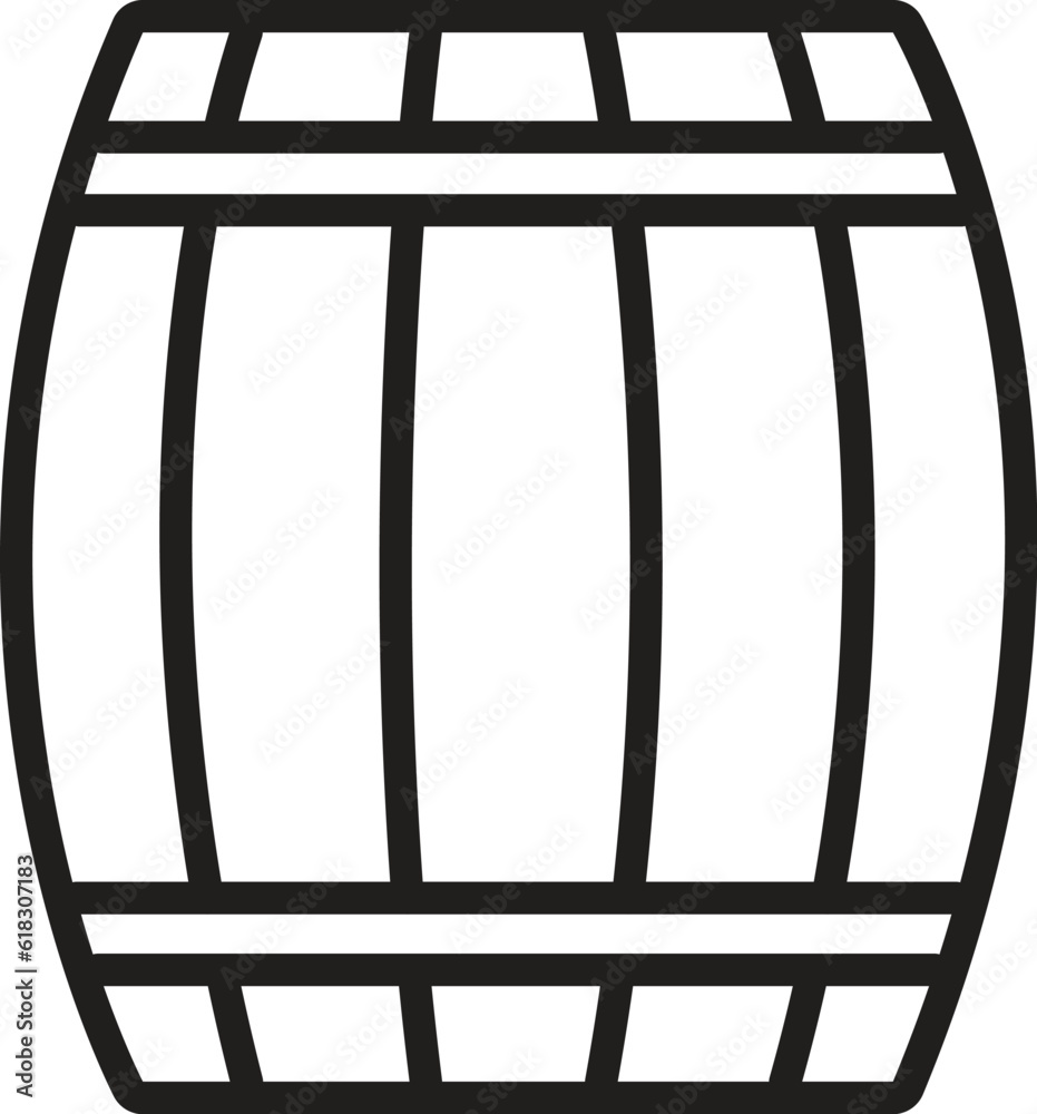 Wooden keg, barrel icon. Line version, Bar symbol, logo illustration ...
