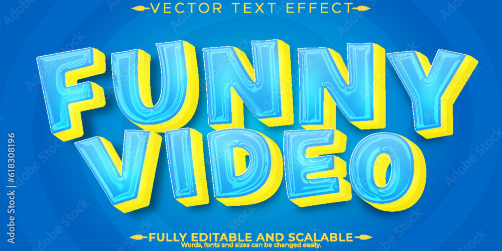 Cartoon Funny Text Effect Editable Thumbnail And Banner Text Style Stock Vector Adobe Stock