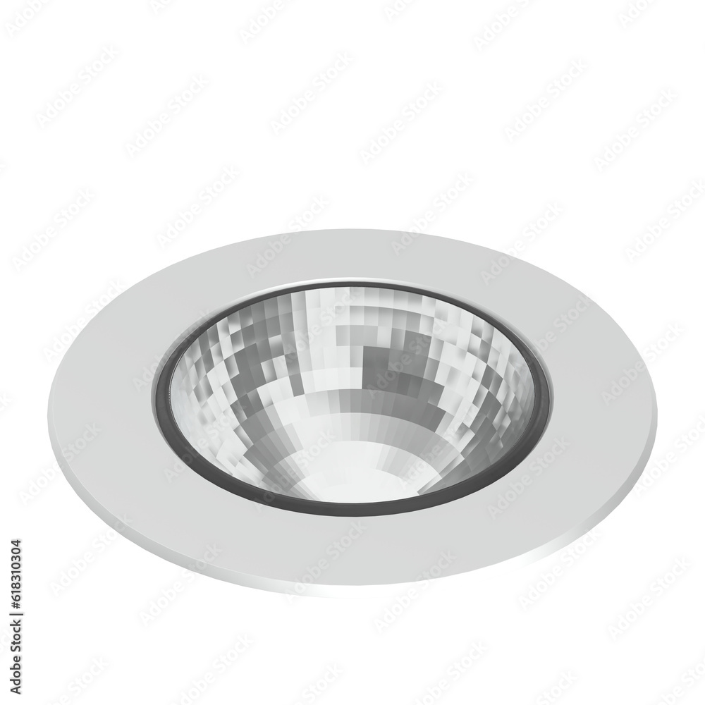 3D rendering illustration of a recessed LED ceiling spotlight Stock ...