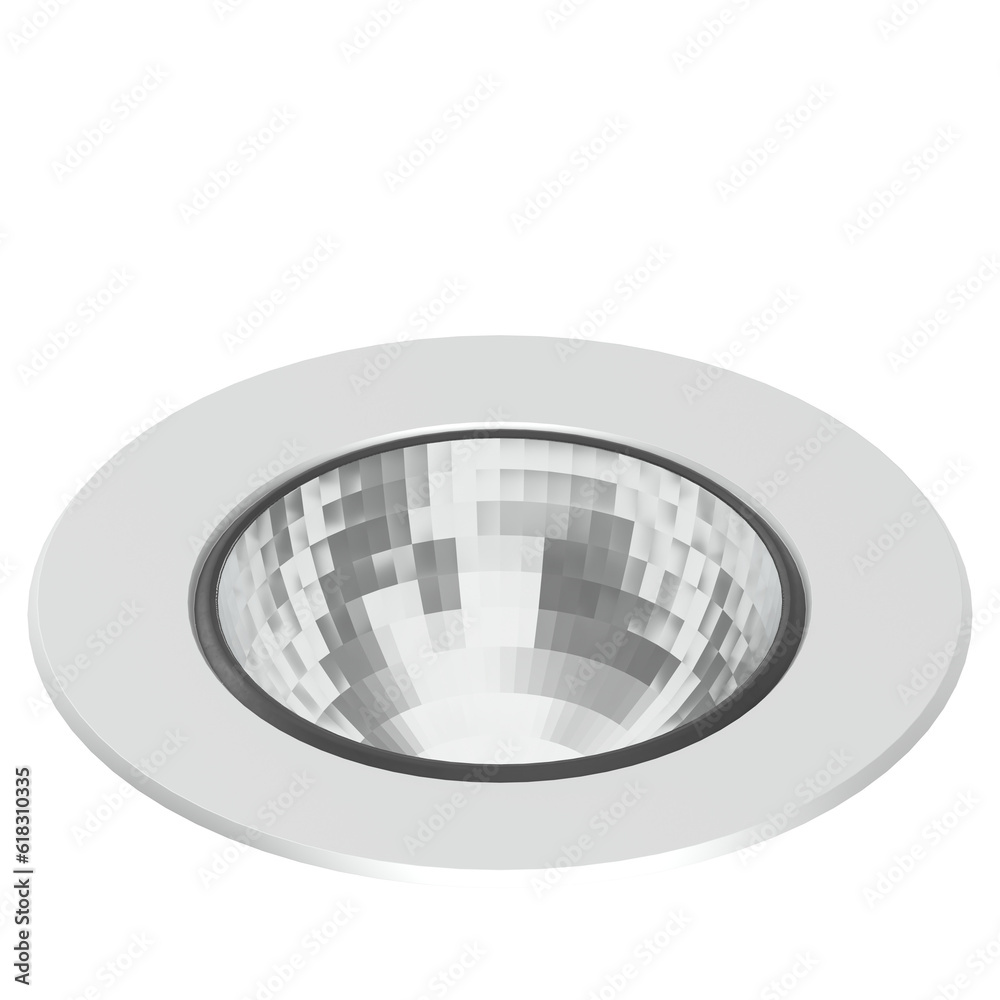 3D rendering illustration of a recessed LED ceiling spotlight Stock ...