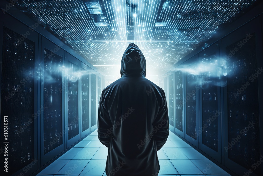 Hacker in a sever room, Unleashing the Futuristic Technoverse ... Hacker in a sever room, Unleashing the Futuristic Technoverse ...