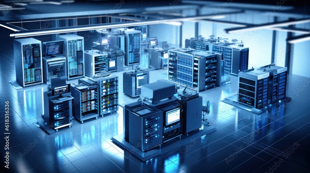 Comprehensive IT infrastructure setup, including servers, switches ...