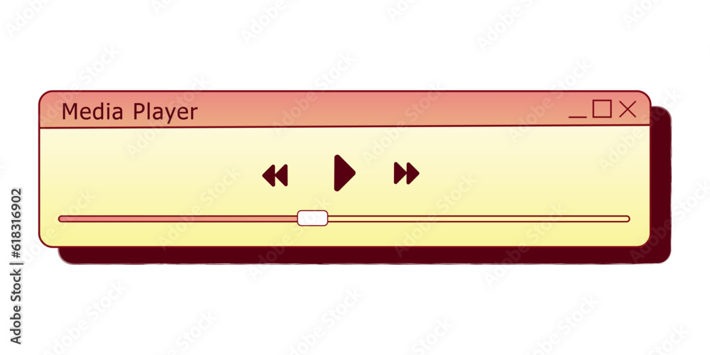 Retro media player interface for PC. 80s 90s old computer user ...