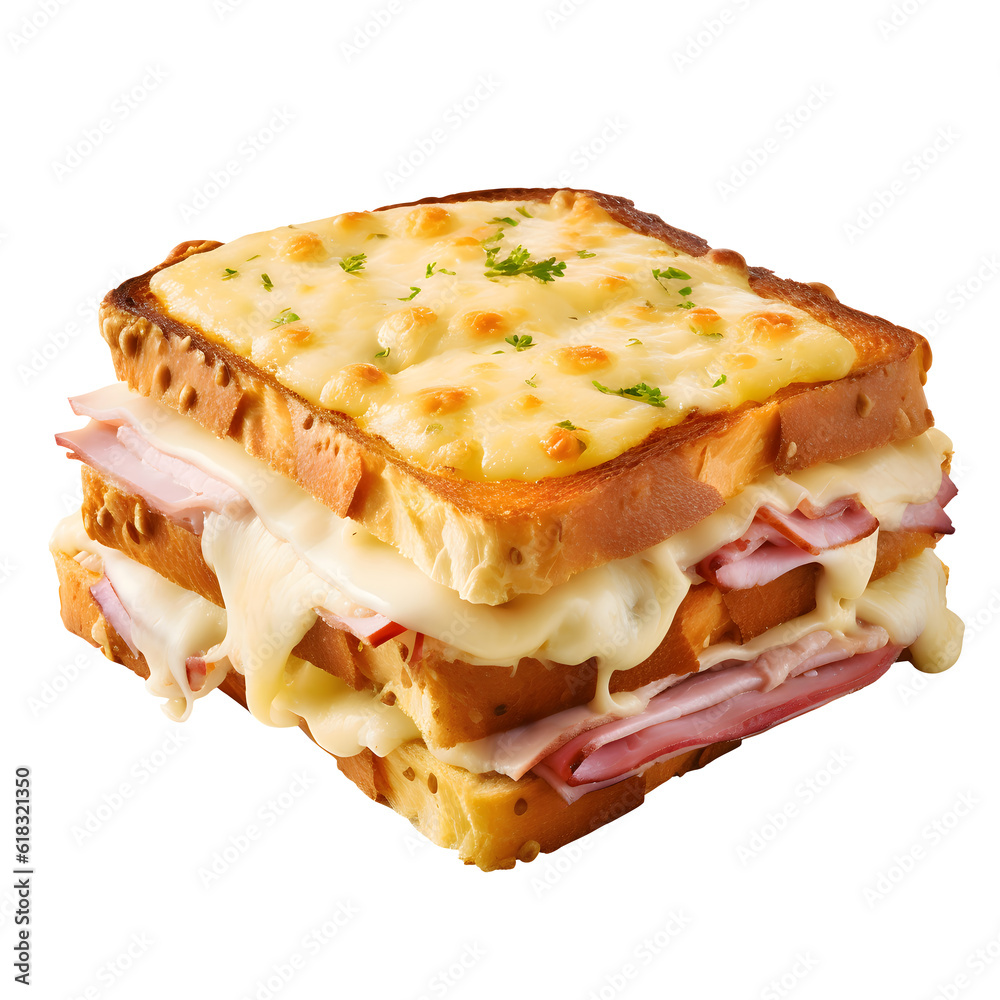 Croque-monsieur: French sandwich made with sandwich bread, ham and ...