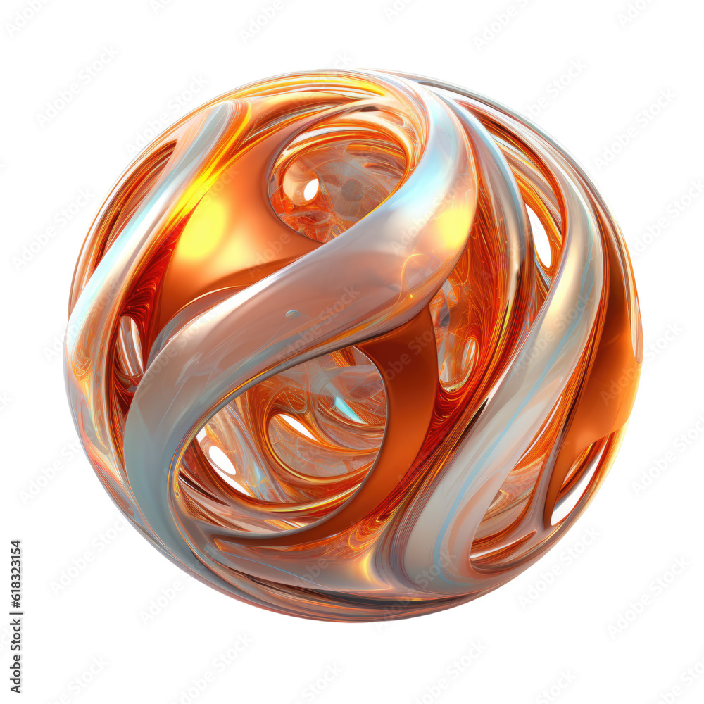 a pulsating sphere composed of interlocking abstract shape, 3d render ...