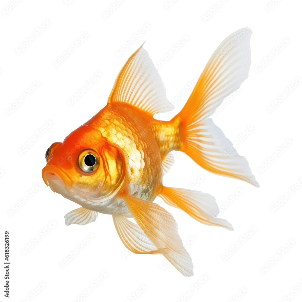 gold fish isolated on transparent background cutout Stock Illustration ...