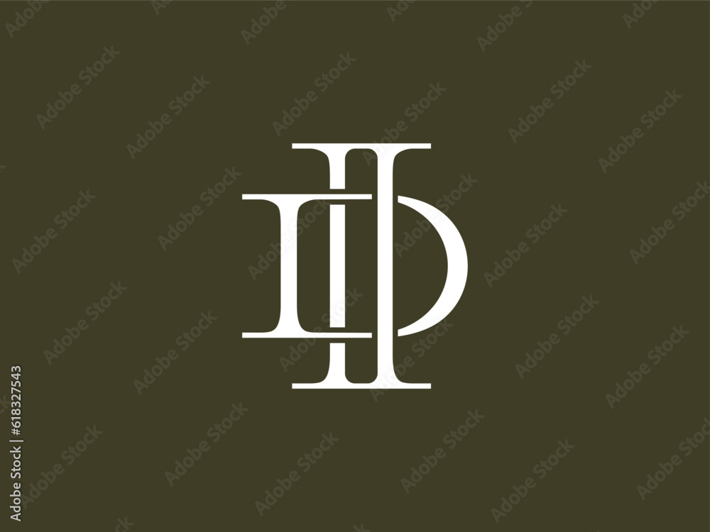 Letter ID serif font typography logo with classic modern style for ...