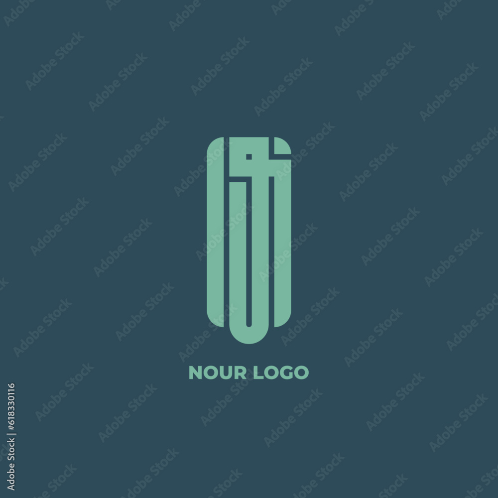 Arabic typography logo of NOUR name, for your company or product logo ...