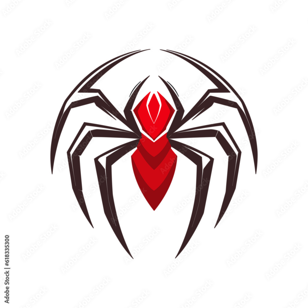 Red and black spider logo vector illustration Stock Vector | Adobe Stock