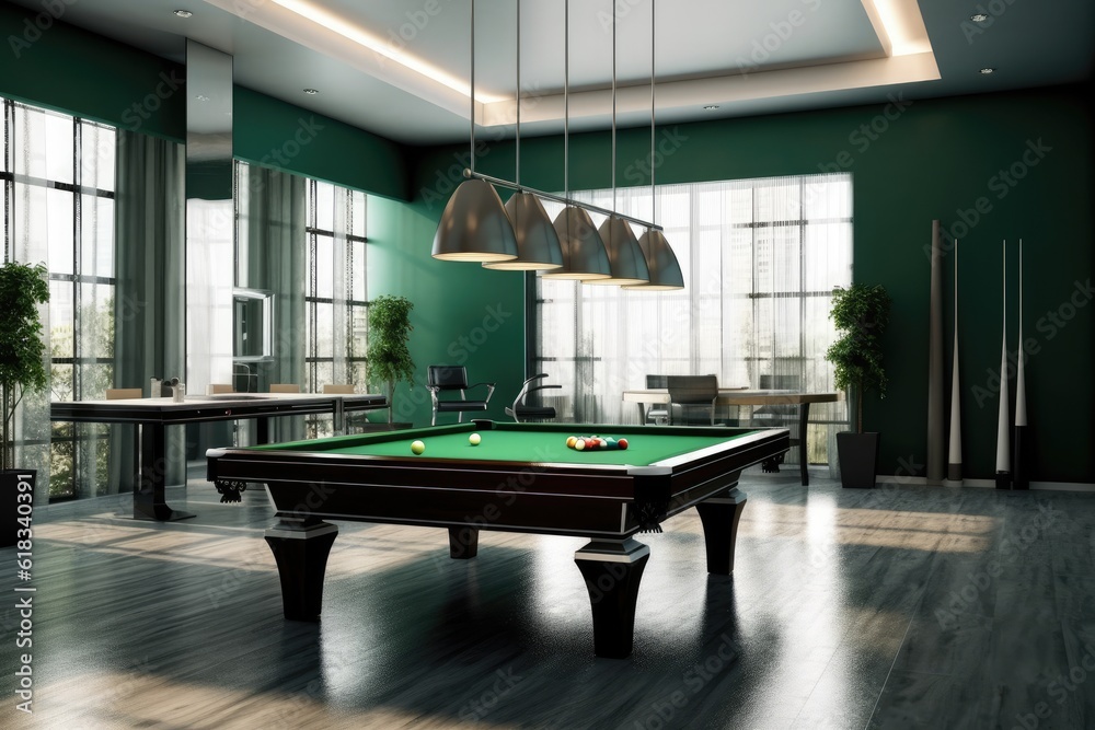 billiard room decoration design ideas photoraphy Generated AI Stock ...