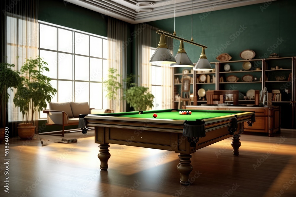 billiard room decoration design ideas photoraphy Generated AI Stock ...