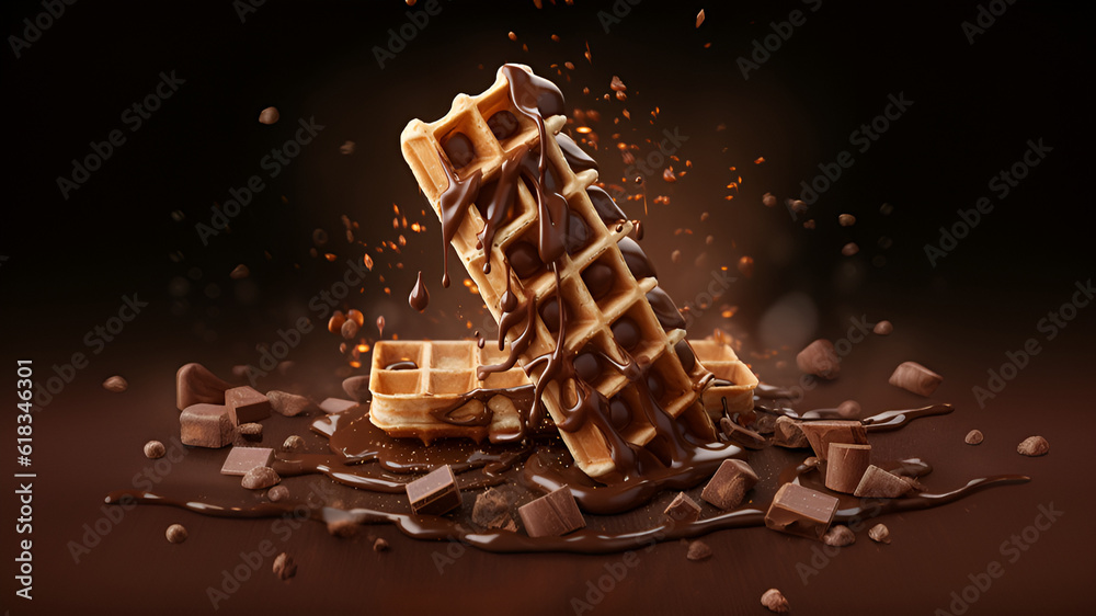 chocolate filled in a crispy wafer roll, Chocolate waffle sticks with ...