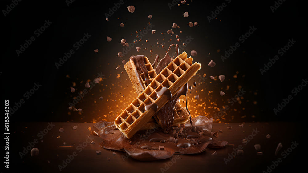 chocolate filled in a crispy wafer roll, Chocolate waffle sticks with ...