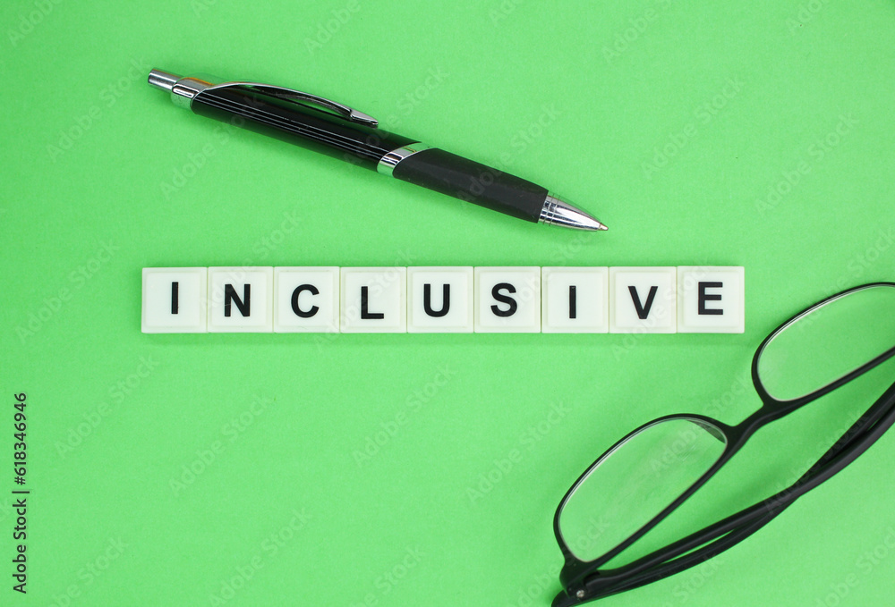 letters of the alphabet with inclusive words. inclusive concept Stock ...