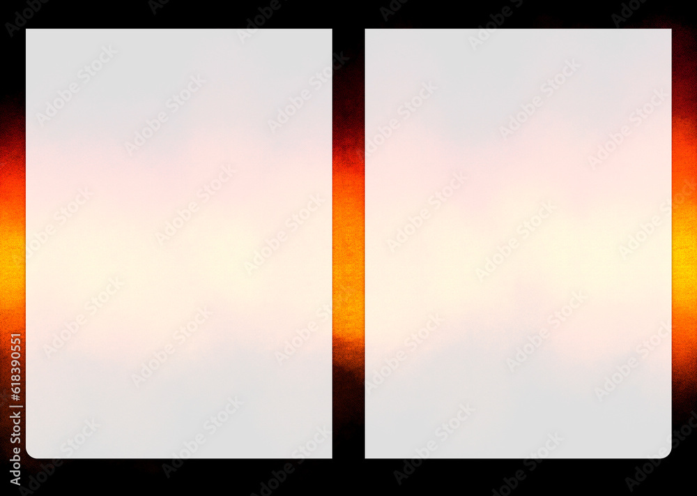 Grid with translucent margins on top of brush touch images with black ...