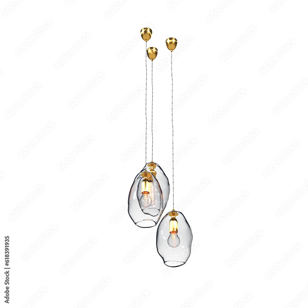 chandelier on the ceiling isolated on transparent background, hanging ...