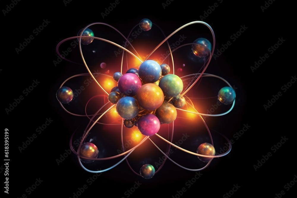 Atomic Nucleus Electrons Neutrons Protons Model Shows That An Atom Is