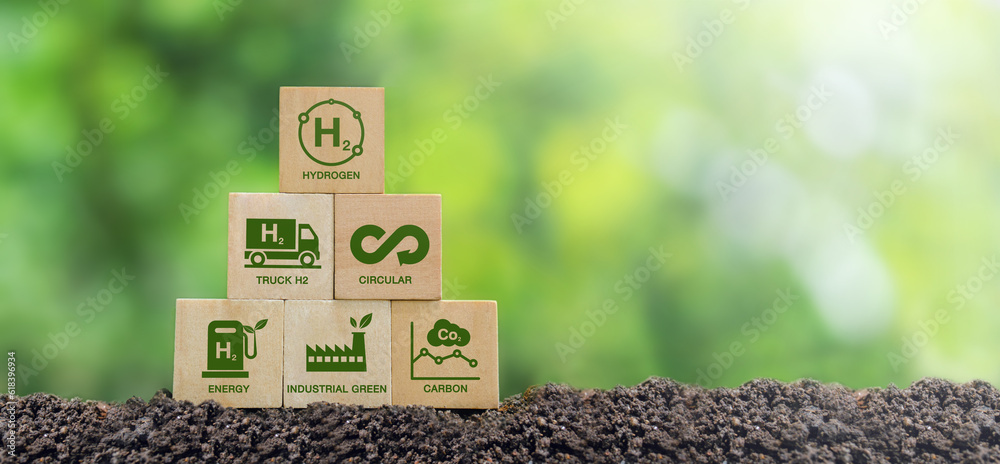 Clean hydrogen energy concept. Environment. Eco-friendly industry. and ...